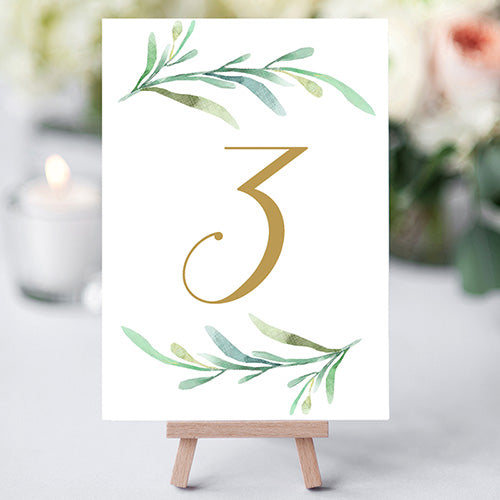 Free Printable Table Numbers, Greenery Wedding - Connie & Joan